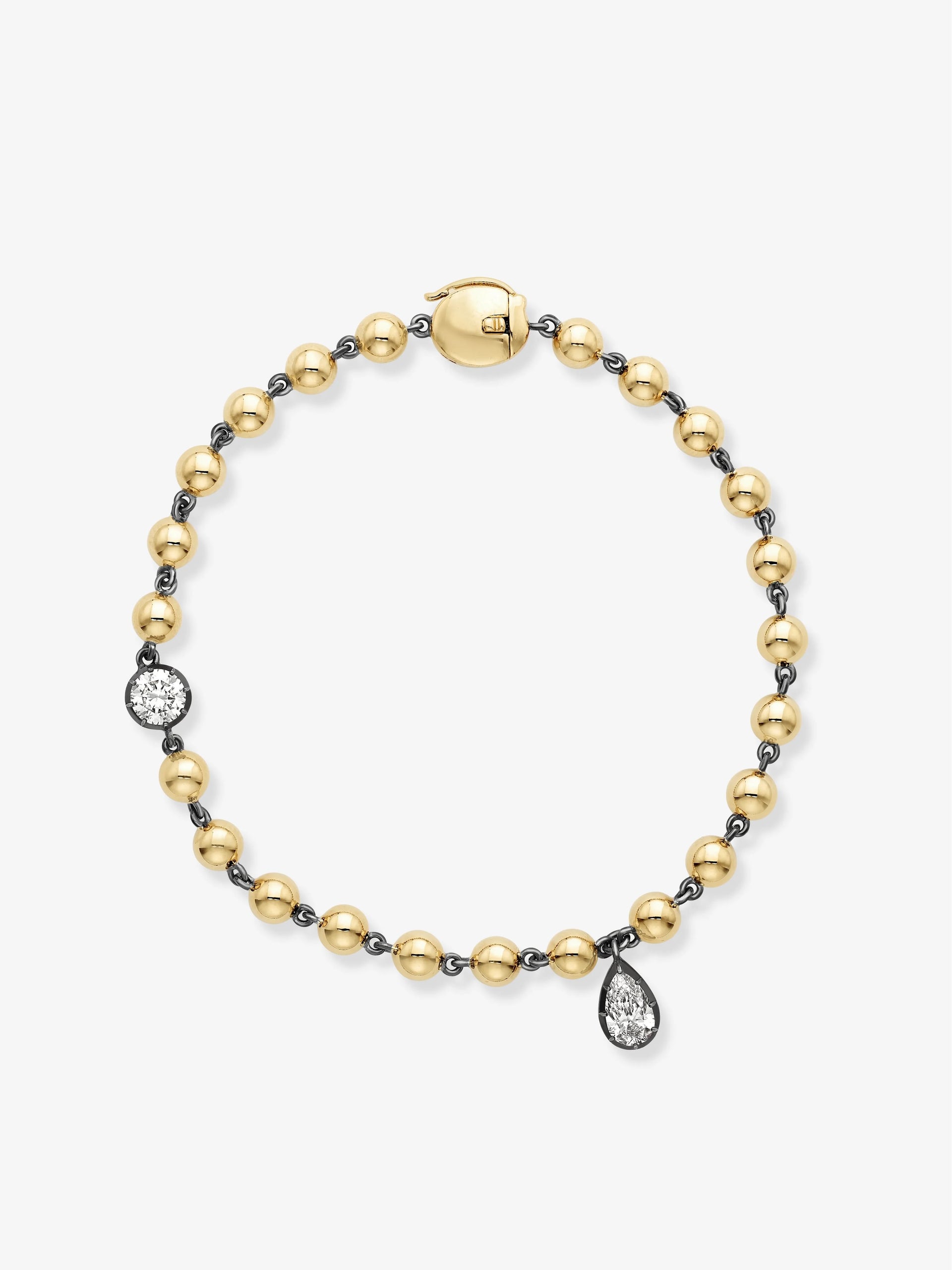 Ball n Chain Yellow Gold Multi Diamond Bracelet – Jessica McCormack UK