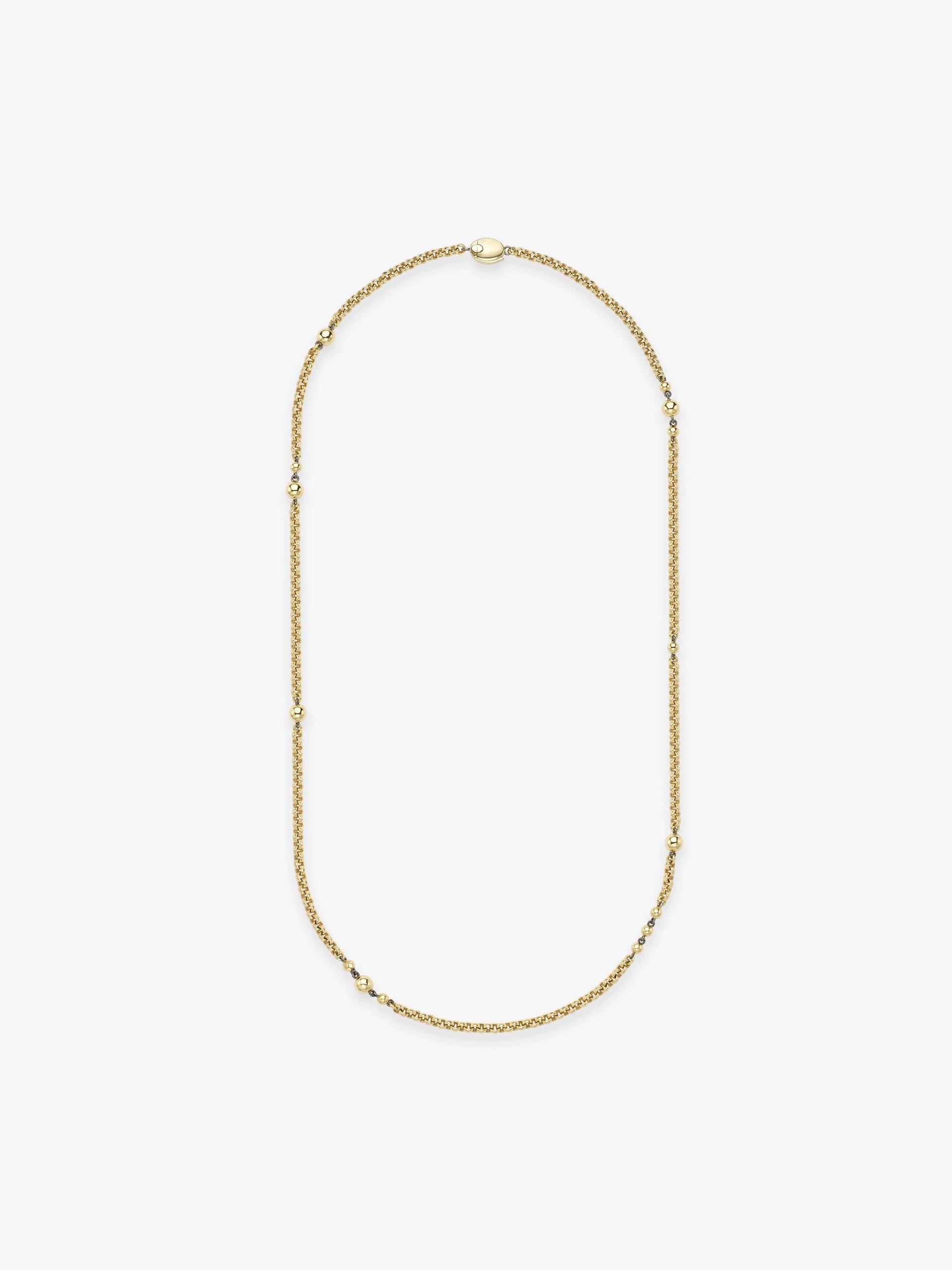 Orbit Yellow Gold Belcher Ball n Chain 21" Necklace – Jessica McCormack UK