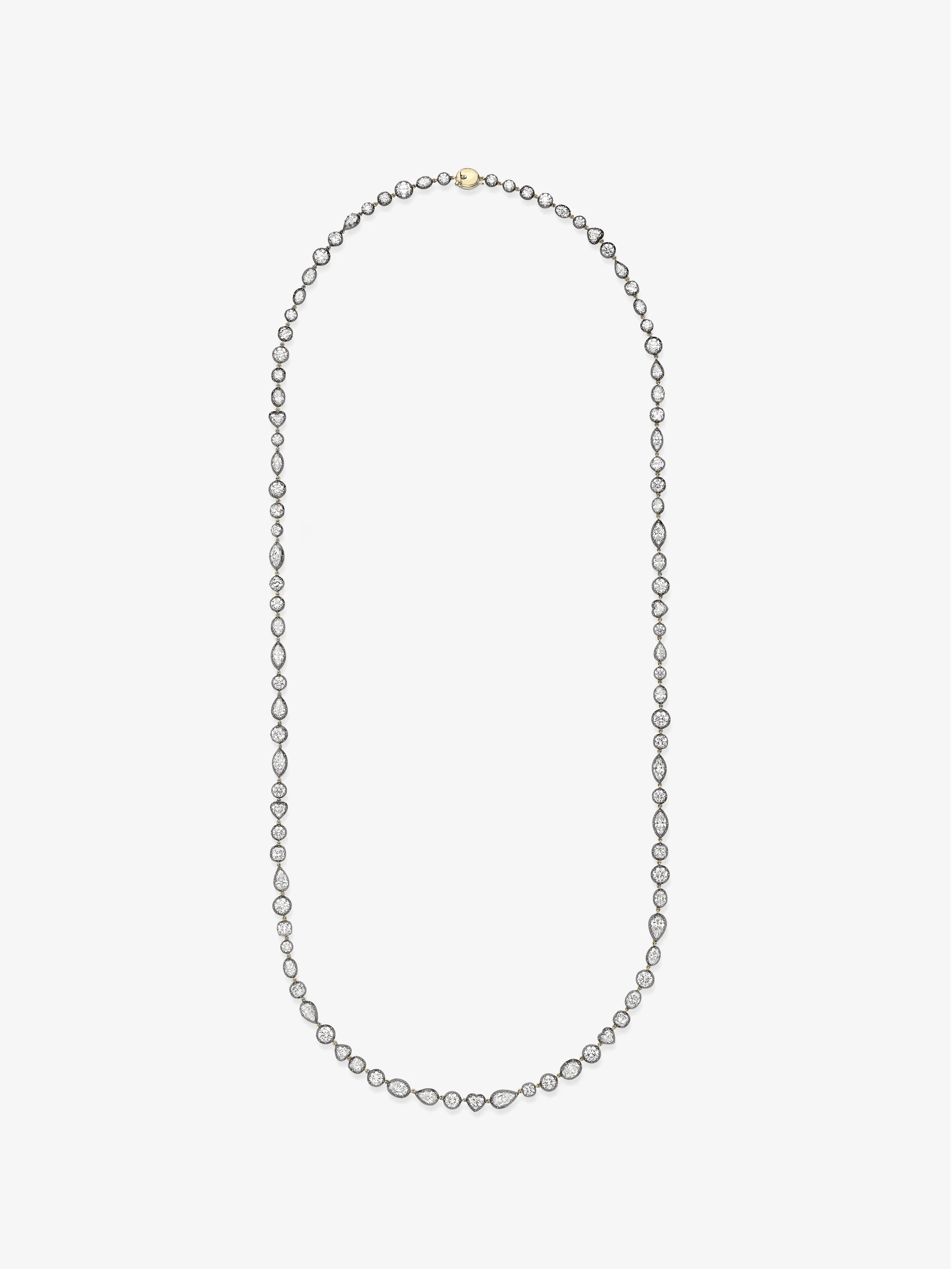 Signature Multi-Shape Diamond Button Back 32" Necklace | Jessica ...