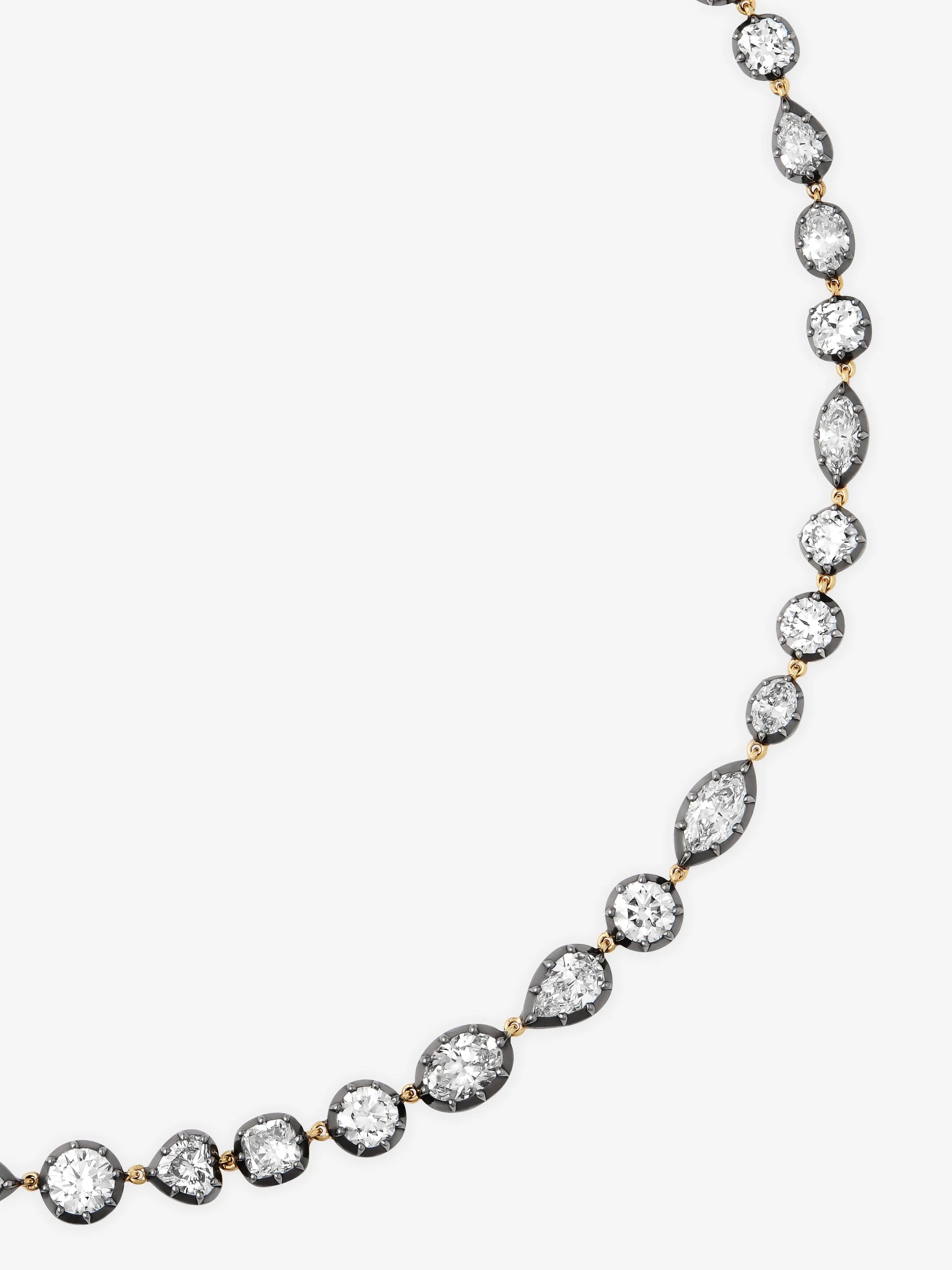 Signature Multi-Shape Diamond Button Back 16" Necklace | Jessica McCormack