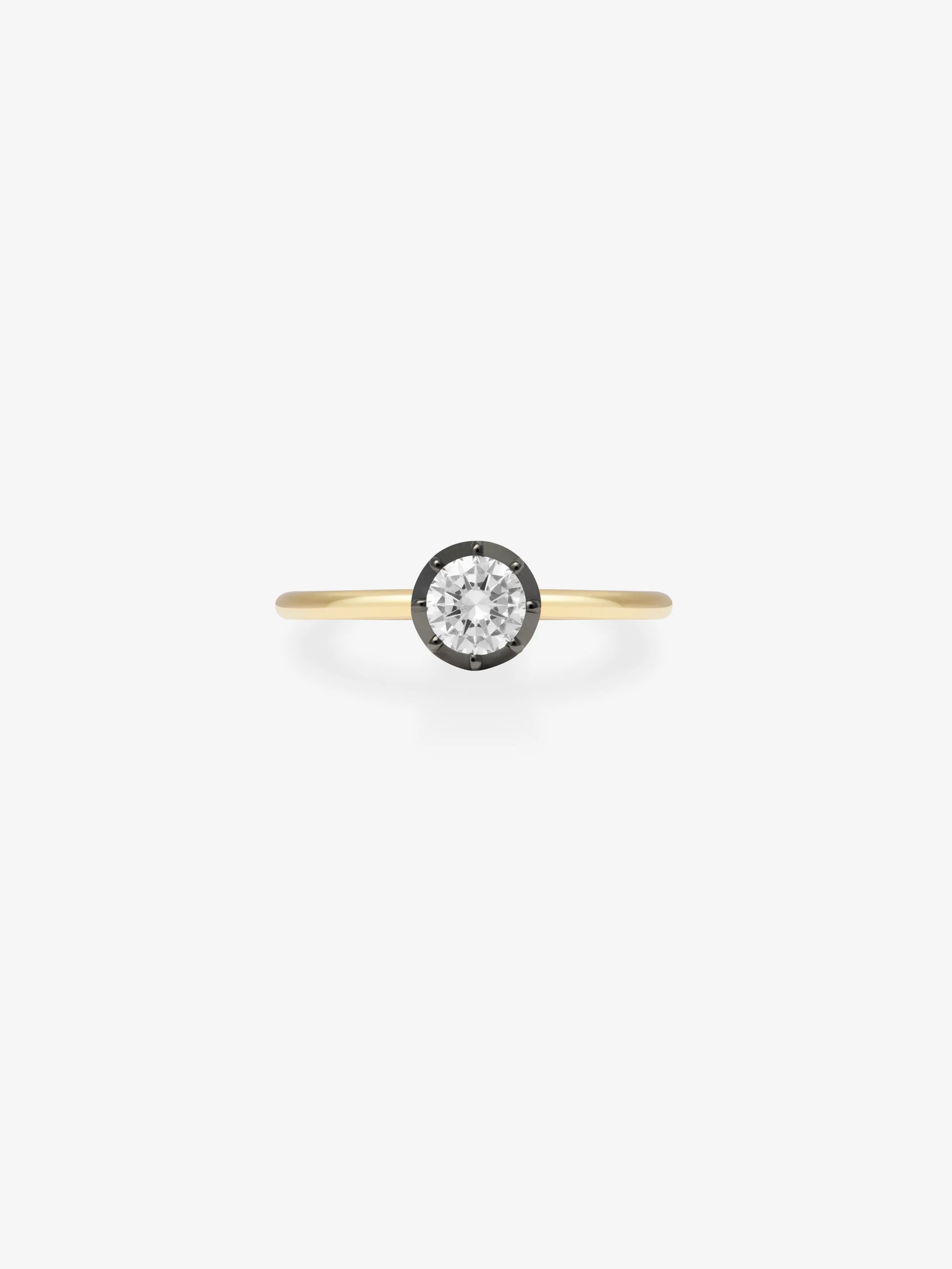 0.50ct Diamond & Blackened Gold Button Back Ring | Jessica McCormack