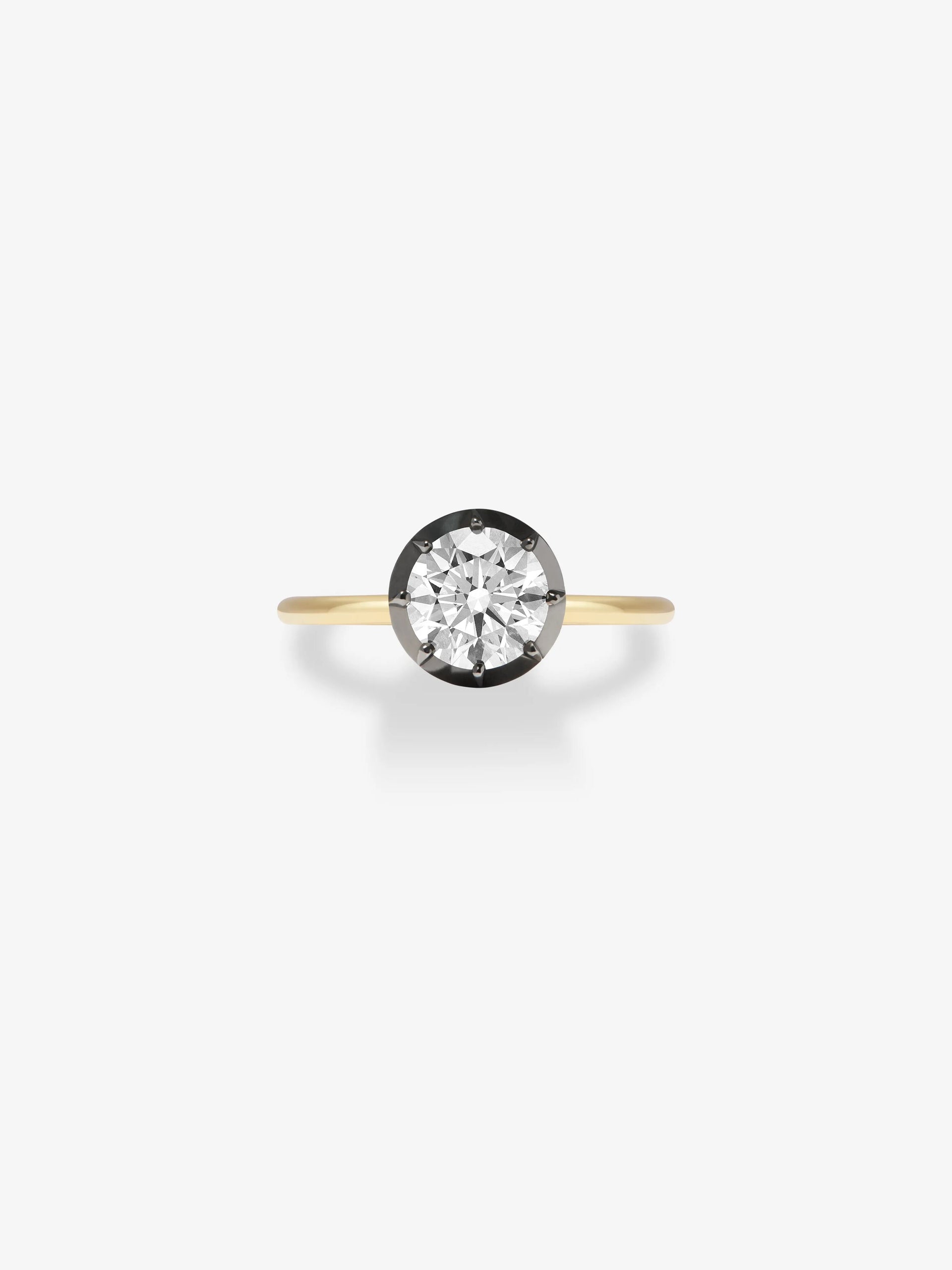 1.5ct Diamond & Blackened Gold Button Back Ring | Jessica McCormack ...