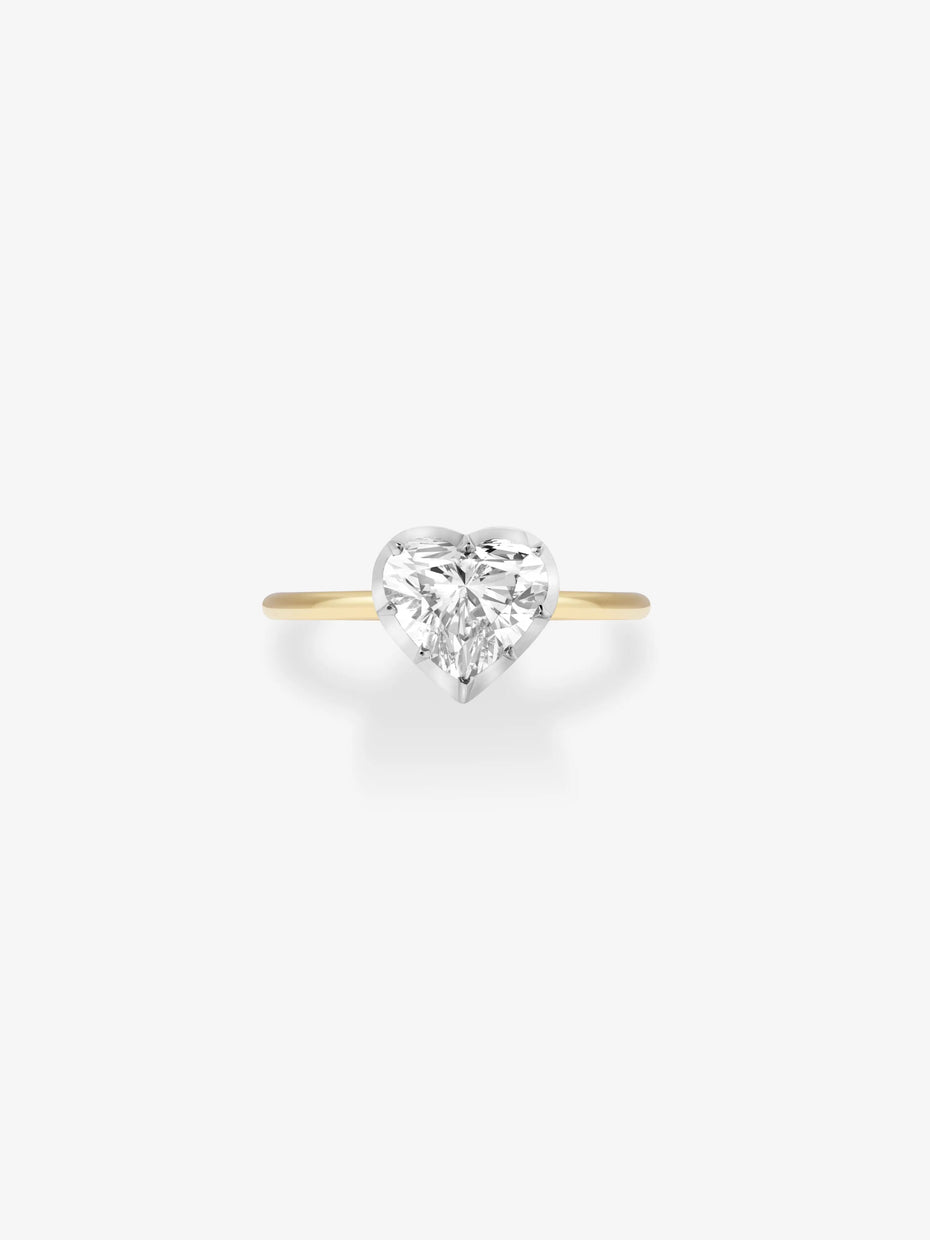 3ct Heart-Shaped Diamond & White Gold Button Back Ring | Jessica ...