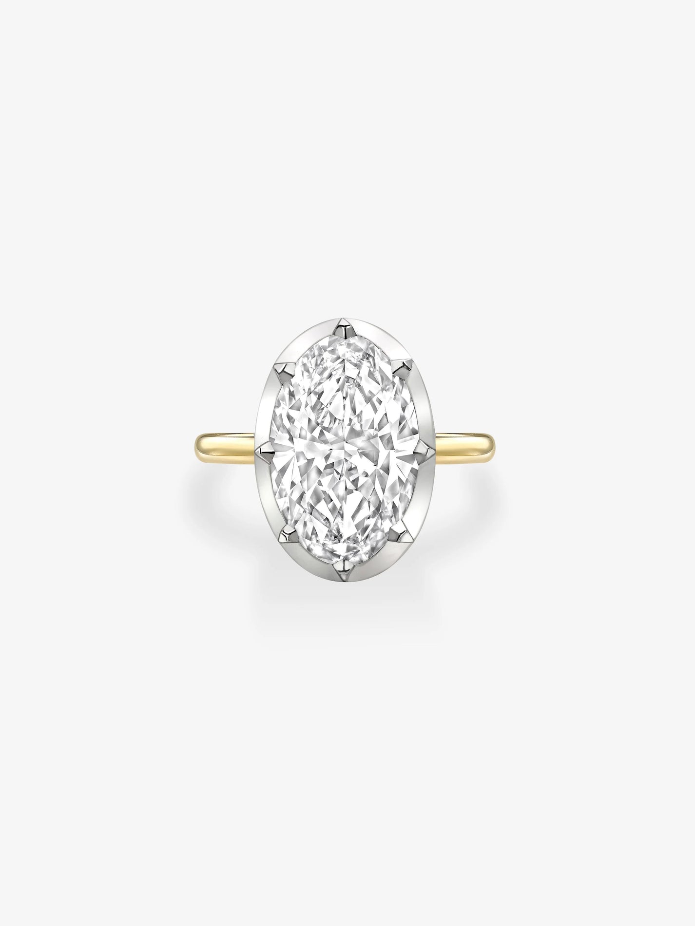 6.54ct Oval Diamond & White Gold Button Back Ring | Jessica McCormack ...