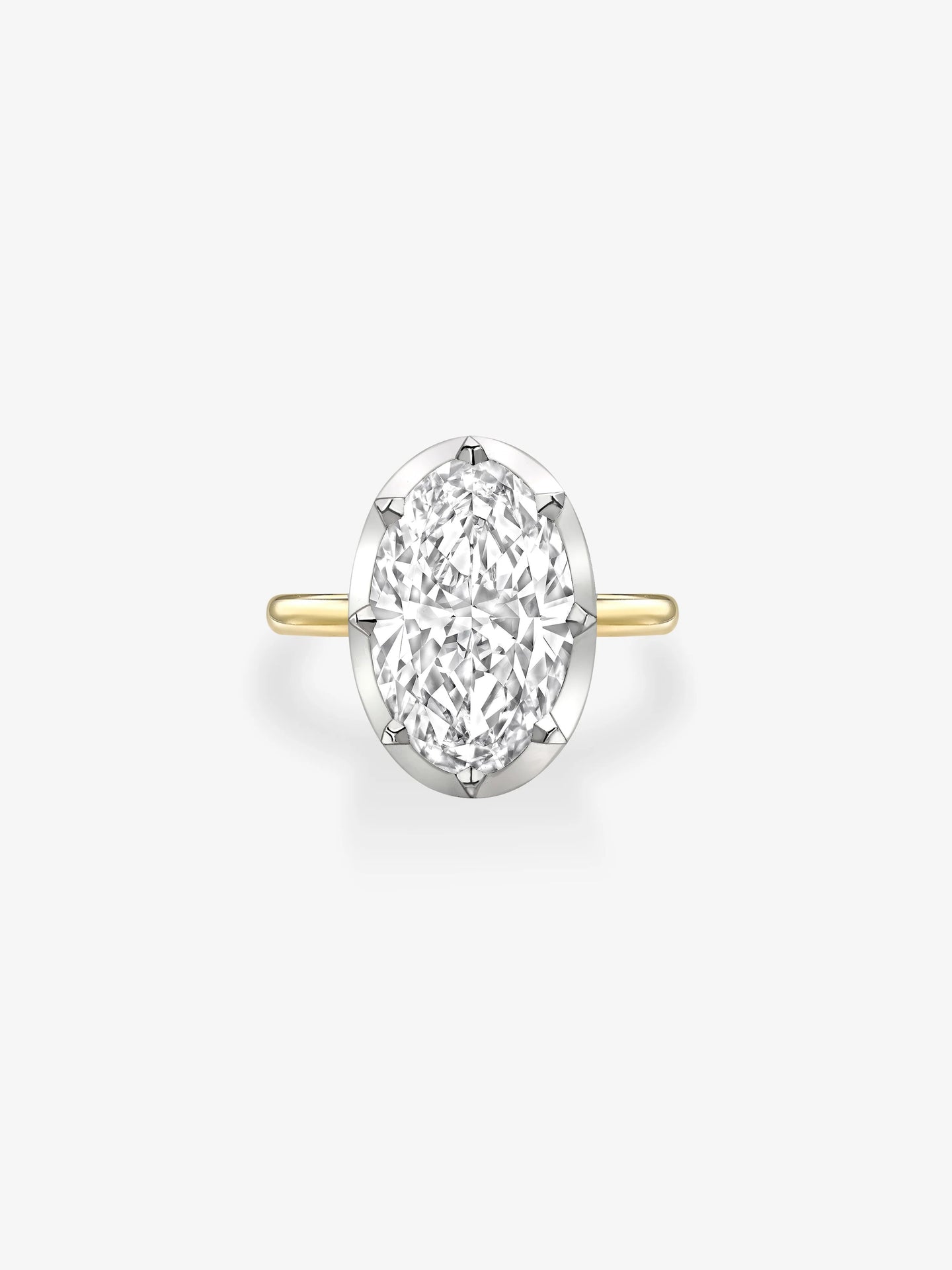 6.54ct Oval Diamond & White Gold Button Back Ring | Jessica McCormack ...