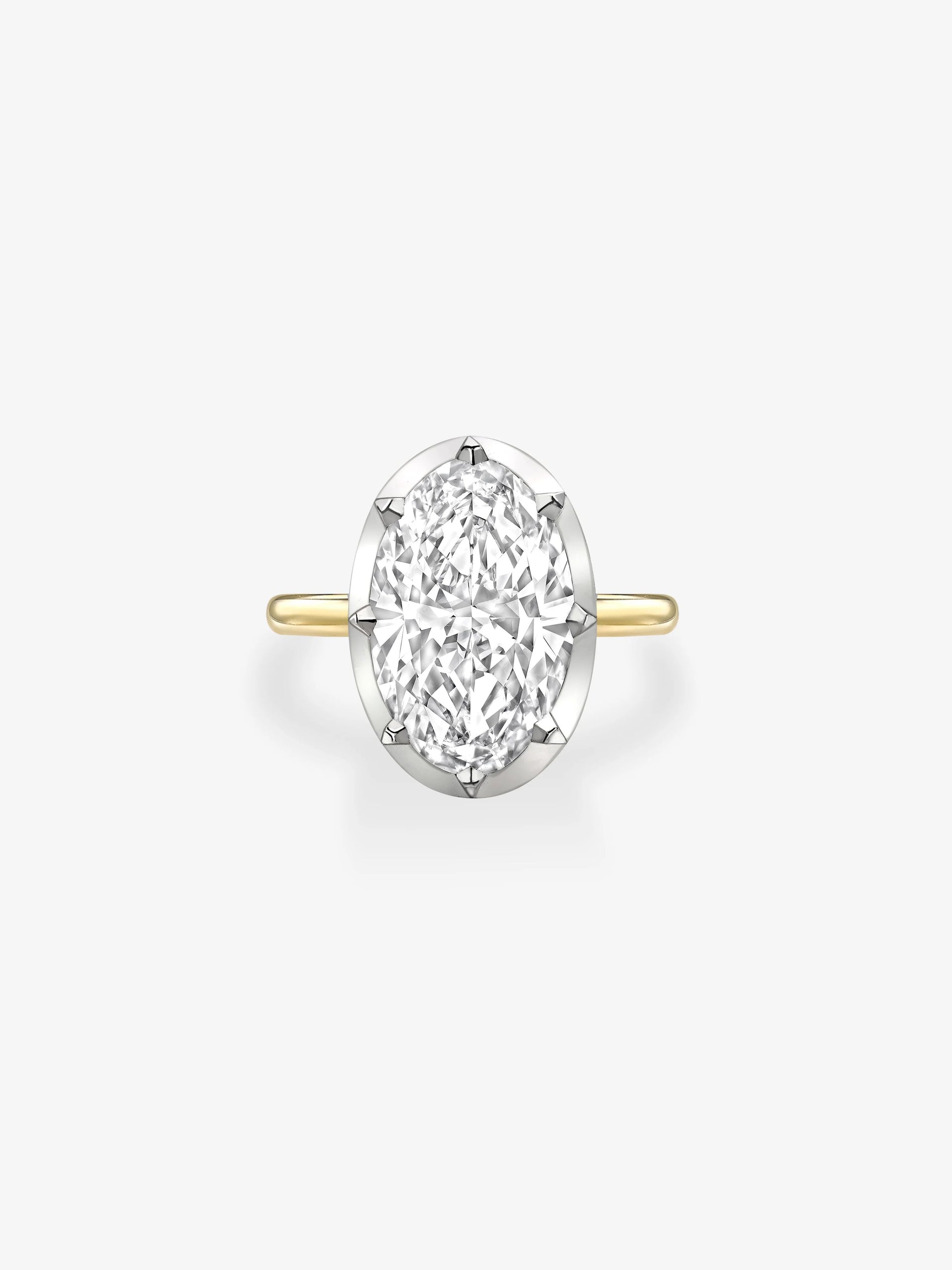6.54ct Oval Diamond & White Gold Button Back Ring | Jessica McCormack