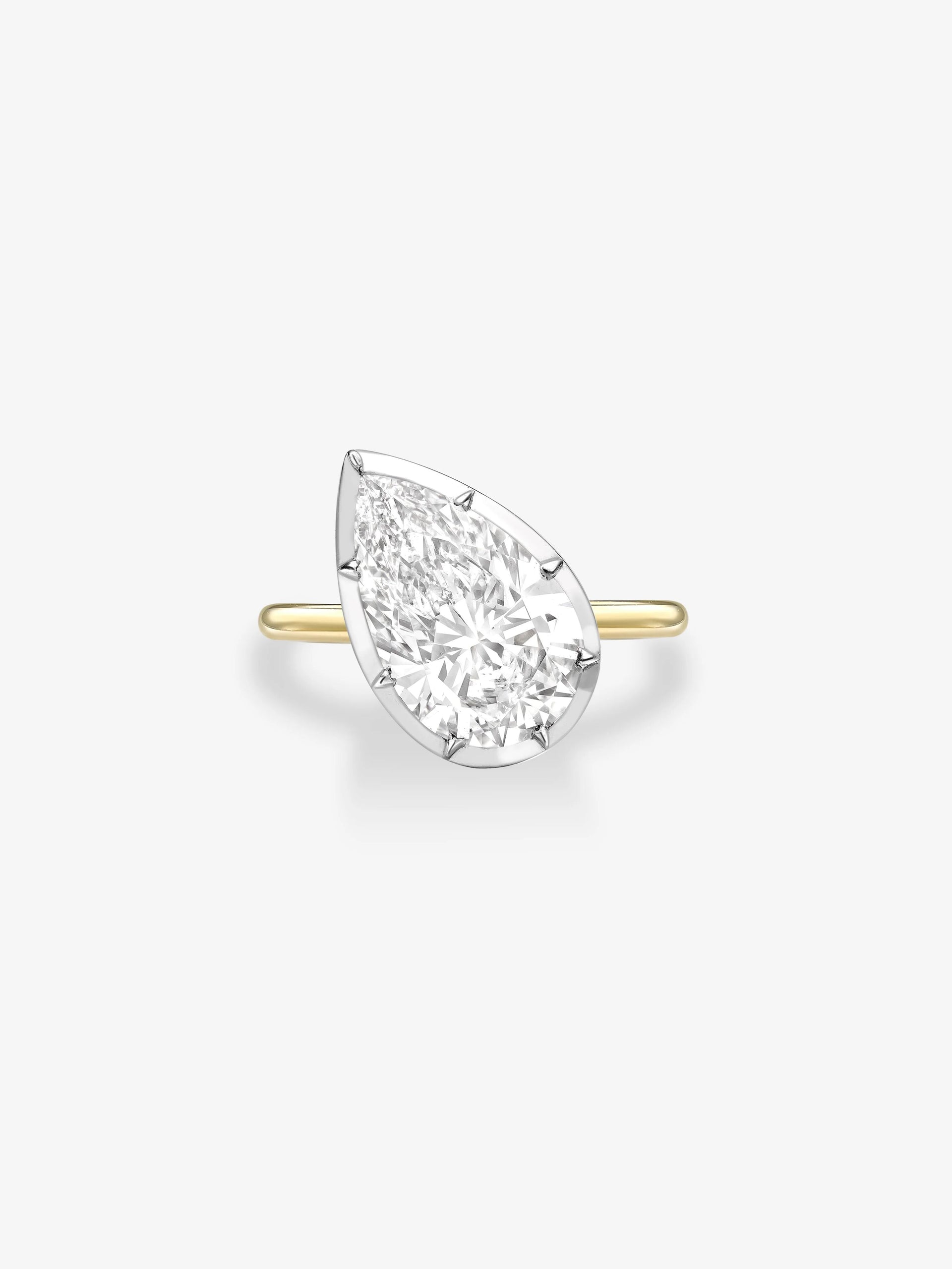 4.33ct Tilted Pear Diamond Button Back Ring | Jessica McCormack