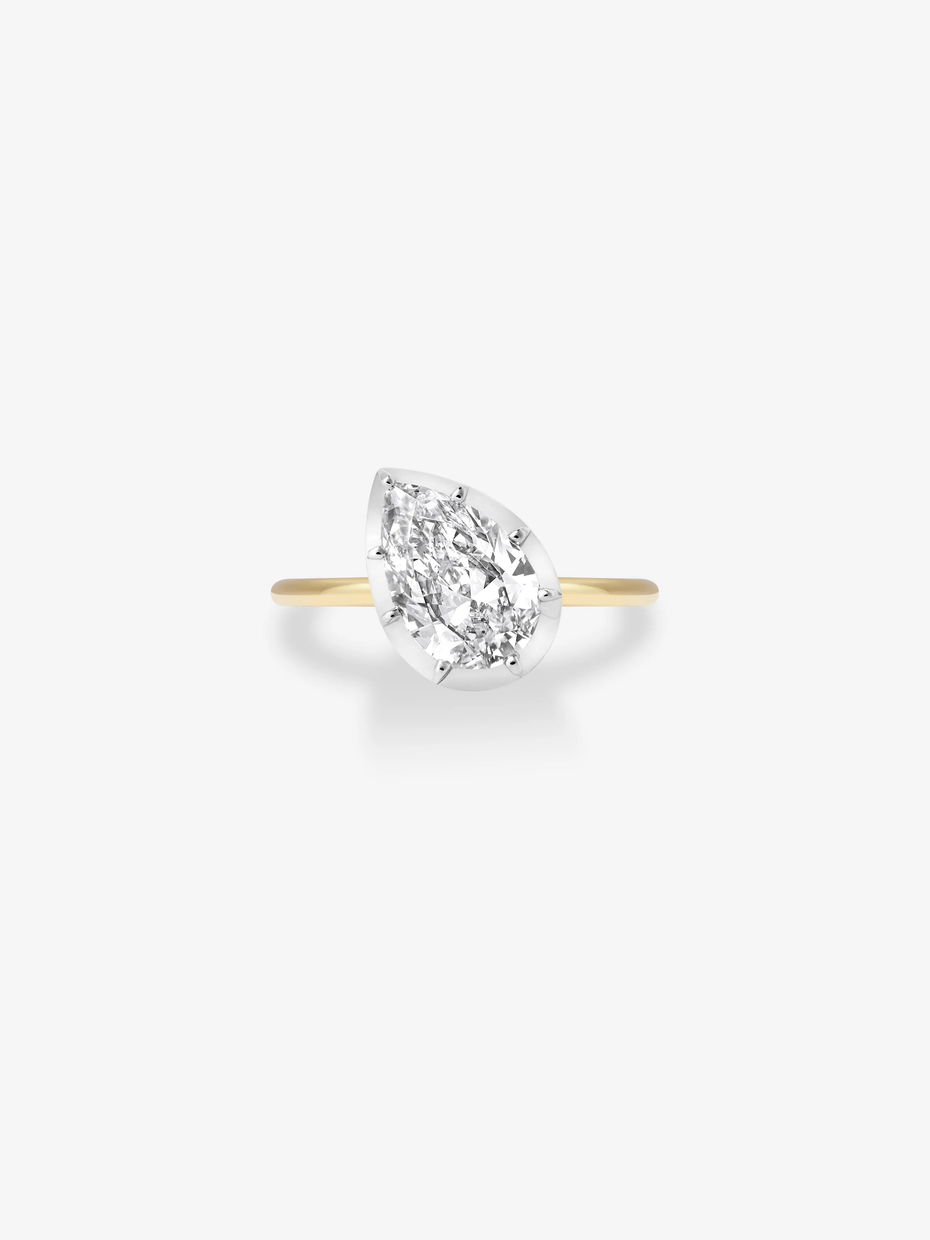 2.50ct Tilted Pear Diamond Button Back Ring | Jessica McCormack ...