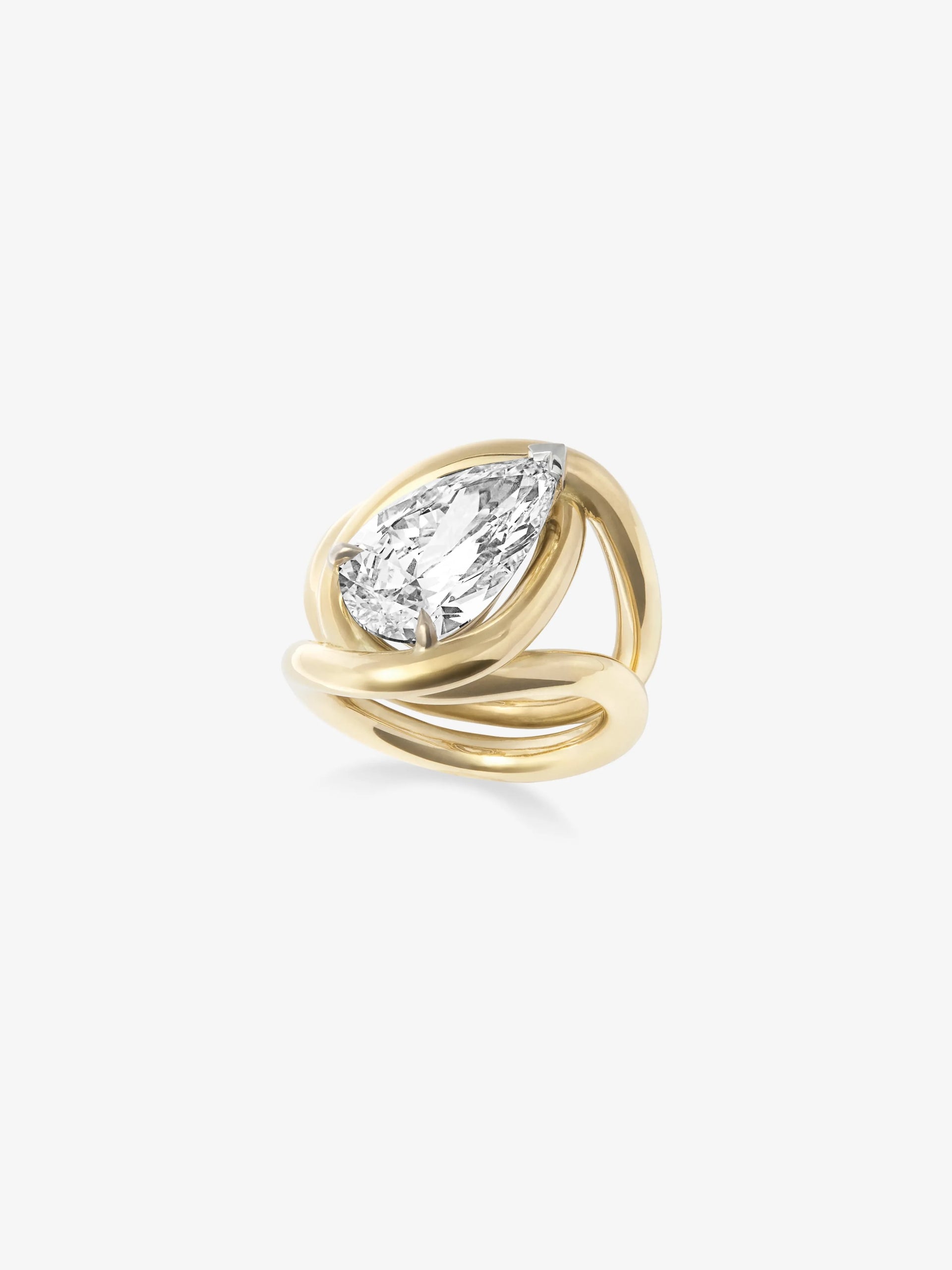 Twisted Gold Pear-Shaped Diamond Ring | Jessica McCormack – Jessica ...