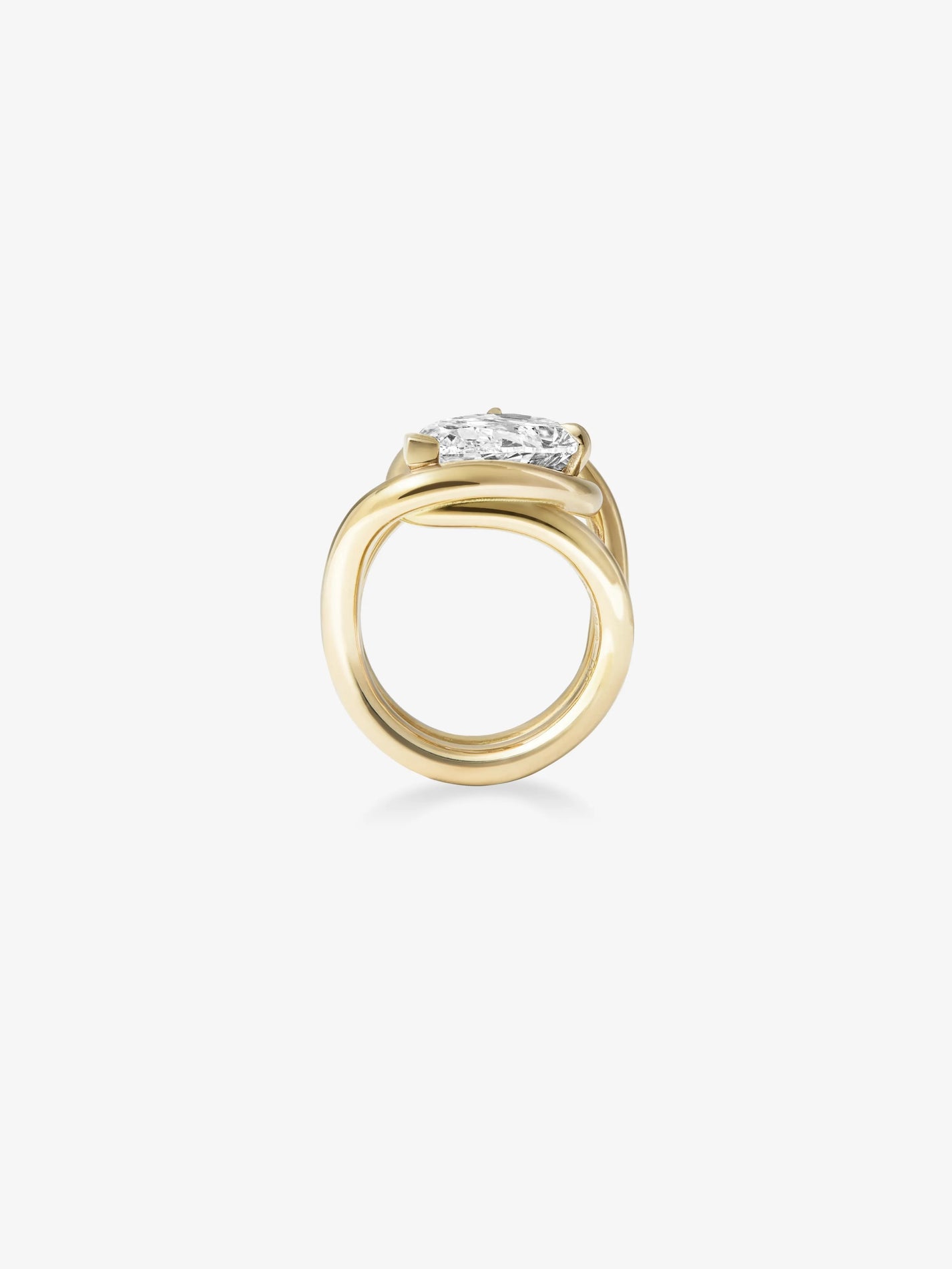 Twisted Gold Pear-Shaped Diamond Ring | Jessica McCormack