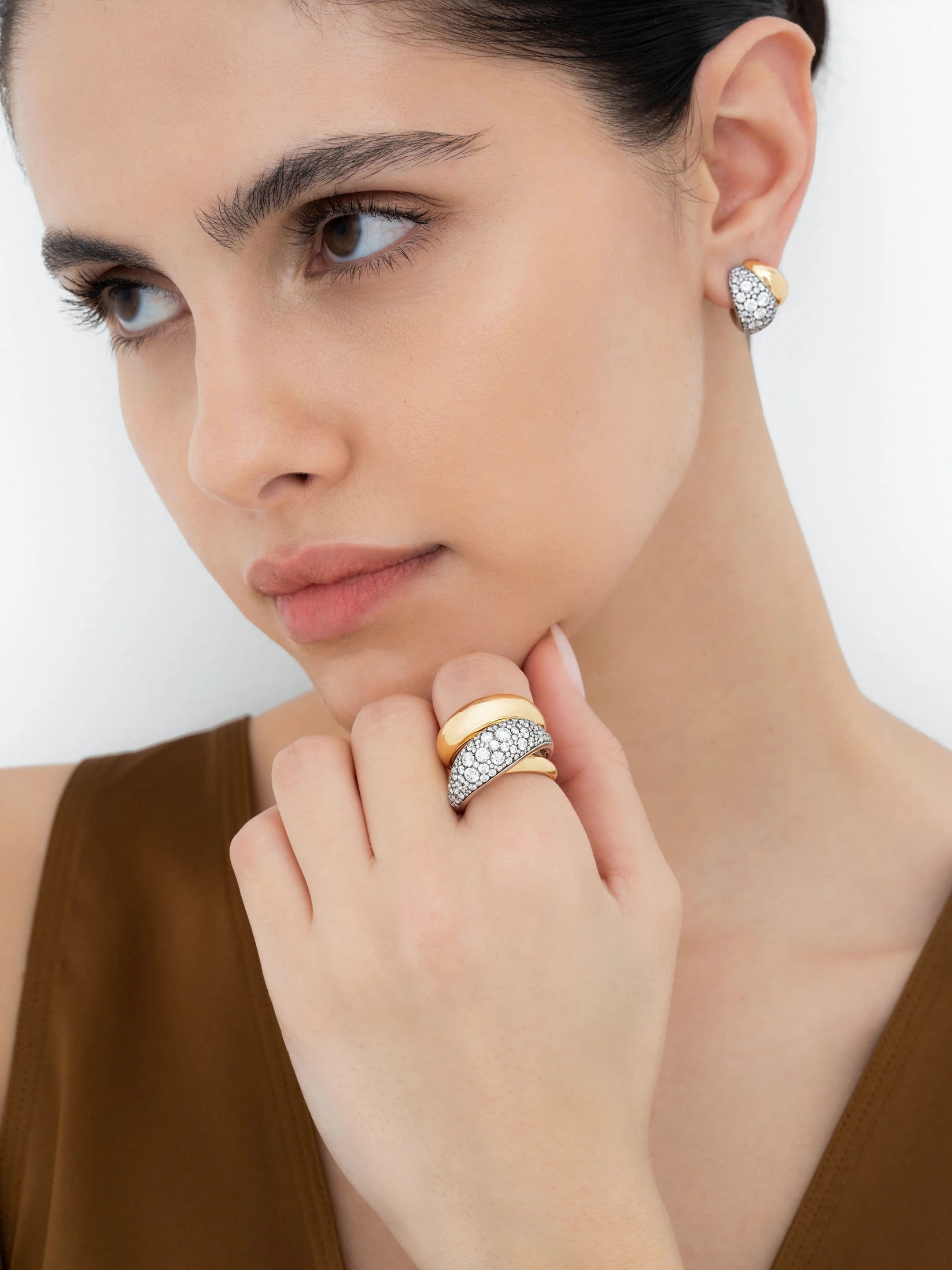 Rush Hour Diamond & Yellow Gold Triple Take Ring – Jessica McCormack UK